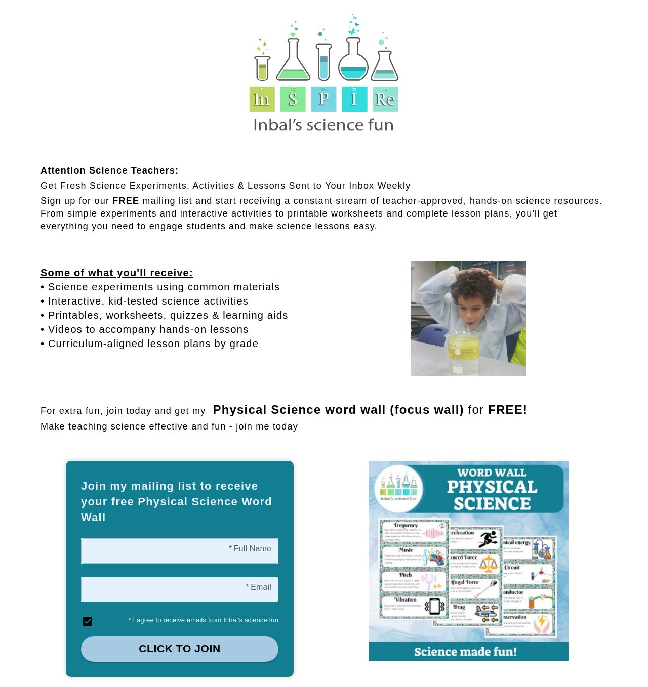 physical science word wall